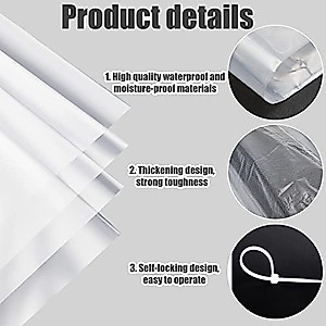 4 Pcs Rug Storage Bag and 100 Pcs Zip Tie 2 x 11 Ft Large Clear Carpet Bag Fits Rugs up to 9 x 12 Ft White Nylon Locking Cable Ties Plastic Area Rug Bag to Preserve Rolled Rugs for Moving or Storage