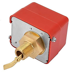 Flow Switch,Boxwizard Flow Switches 1/2 Water/Paddle Flow Switch Thread Connection Spdt Contacts Red(Partial Stainless Steel Type) Water Flow Switch
