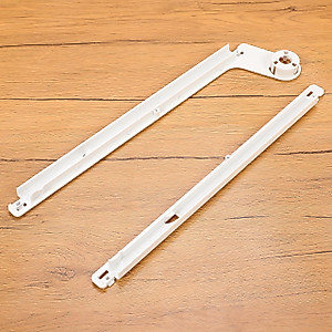HECASA Refrigerator Slide Rail Sets Compatible with Frigidaire Kenmore Refrigerator Replacement for 240349701 240356501 Side-By-Side Refrigerator Slide Rail White ABS Plastic Meat Pan Hanger