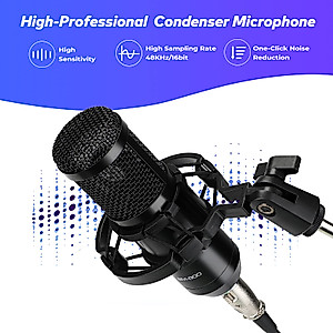 Asmuse Podcast Equipment Bundle, BM800 Condenser Podcast Microphone Bundle Kit with Live Sound Card, Streaming Audio Mixer Studio All-in-one Beginner Podcast Package for Recording YouTube TikTok
