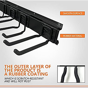 Tappio 12PCS Tool Storage Rack，wall mount tool organizer ，48 inch with 9 Adjustable Hooks uper Heavy Duty Steel Garden Tool Organizer Wall Holders