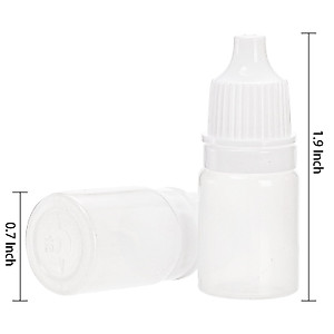 Nicunom 150 Pcs Plastic Dropper Bottle, 5ML Empty Plastic Squeezable Dropper Bottles White Eye Dropper Bottles Portable Eye Liquid Dropper with Cap and Plug