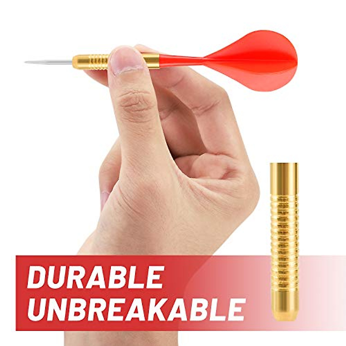 Accmor 18 Pcs Steel Tip Darts, Bar Dart, Darts Metal Tip Set, Metal Darts for Dartboard