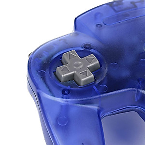 2 Pack N64 USB Controller, miadore USB Retro N64 Gamepad Joystick Raspberry Pi Controller for Windows PC MAC Linux (Clear Blue)