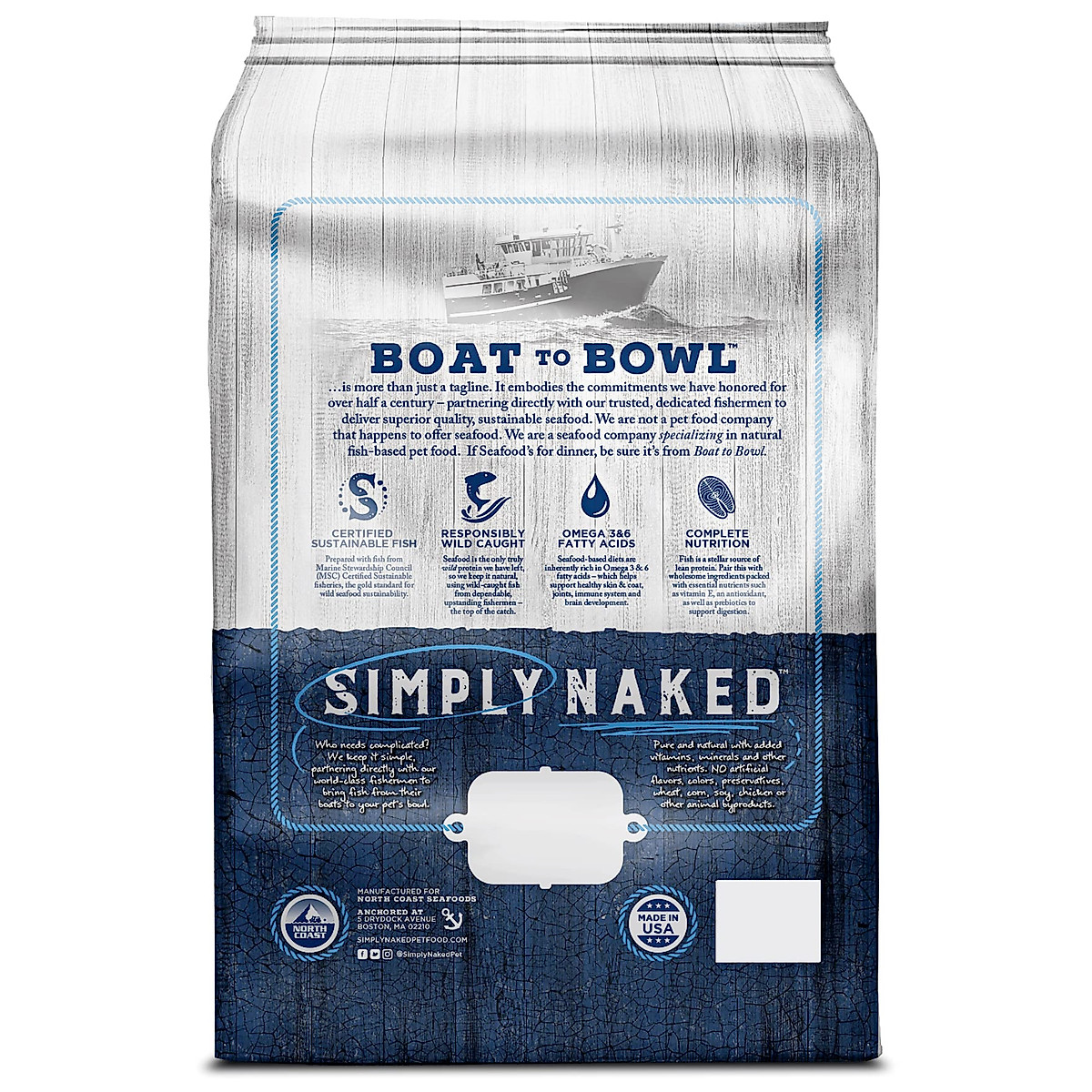 SIMPLY NAKED Wild Select Seafood Dog Food | No Chicken or Other Animal by-Products | Rich in Omega 3 & 6 Fatty Acids | Sustainably Sourced Wild Caught Fish | Made in The USA | 11lb Bag