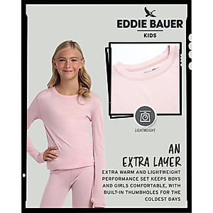 Eddie Bauer Thermal Underwear For Kids - 2 Piece Performance Base Layer Underwear Set For Boys and Girls (5-16), Size 7-8, Soft Pink