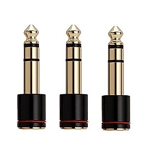 VSKEY [3Pack Stereo (1/4 Inch) 6.35mm Male to 3.5mm (1/8 inch) Female Stereo Audio Adapter for Headphones,Amplifiers,AMPMixing Console, Home Theater Devices Audio Convertor