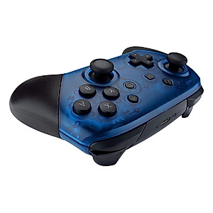 eXtremeRate Transparent Blue Faceplate and Backplate for Nintendo Switch Pro Controller, DIY Replacement Shell Housing Case for Nintendo Switch Pro - Controller NOT Included