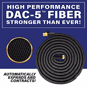 Xhose Pro Garden Hose, 100 Foot Expandable Garden Hoses, Tough & Flexible Water Hose, Lightweight, Solid Brass Fittings, Kink Free, Easy to Use & Store