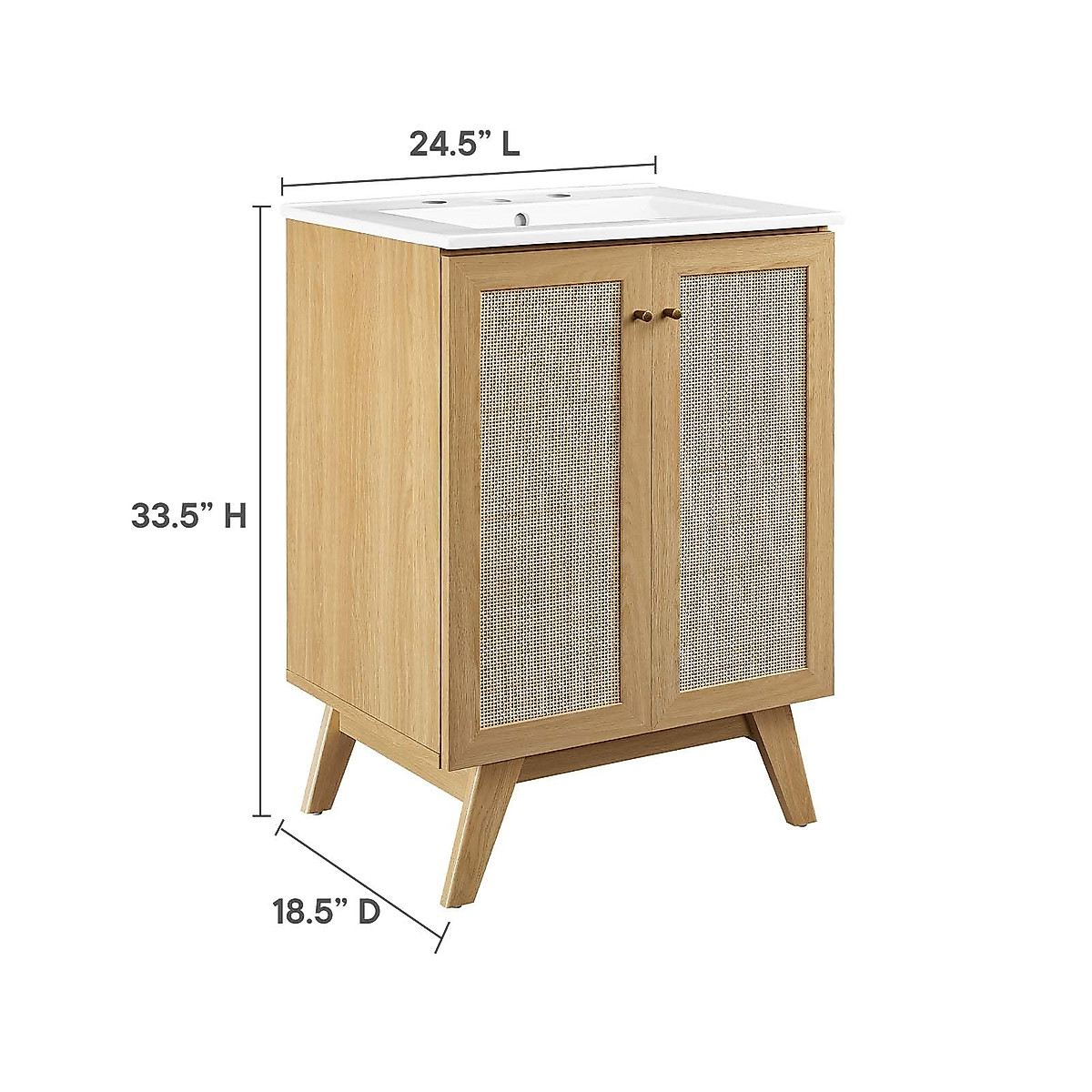 Modway EEI-6713-OAK-WHI Soma 24” Bathroom Vanity, Oak White