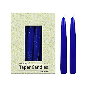 Zest Candle 12-Piece Taper Candles, 6-Inch, Royal Blue