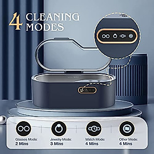 Jewelry Cleaner, Ultrasonic Jewelry Cleaner Machine, 45 Khz Ultrasonic Cleaner Gold Silver Jewelry Cleaner Ring Cleaner, Jewelry Cleaner for All Jewelry, Retainer, Denture, Earring and Eyeglasses