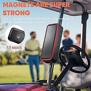 CHIFENCHY Portable Golf Speaker with Bass,Magnetic Golf Cart Bluetooth Speaker,IPX7 Waterproof,Multi-Sync Stereo,30W,24H Playtime,Golf Accessories for Men,Wireless Speaker with Mount,Golf Gifts