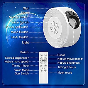 Star Projector - YOTUTUN LED Galaxy Night Light Projector, Nebula Lamp with Remote Control and Timer Design Galaxy Projector for Kids Room Decor/Bedroom Decor/Party/Home Theater
