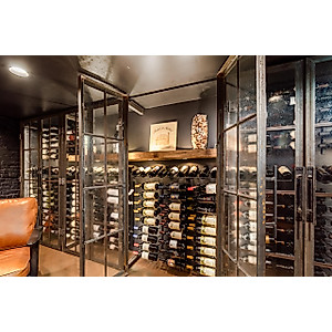 VintageView W Series (3 Ft) - 27 Bottle Wall Mounted Wine Rack (Satin Black) Stylish Modern Wine Storage with Label Forward Design