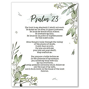 Psalm 23, Psalm 91, Psalm139 Wall Art Prints - Set of 3 Posters - ESV Bible Page Verse Wall Decor - 8x10 - Unframed