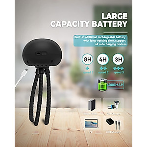 Kaylocheer USB Rechargeable Baby Stroller Fan with Strong Wind, 360-degree Rotation, Quiet Operation, Octopus Design, 3 Wind Speeds, Portable for Travel