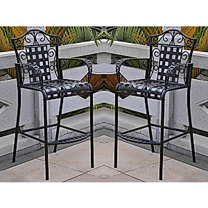 International Caravan Mandalay Outdoor Bar Stools - Set of 2