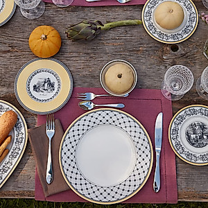 Villeroy & Boch Audun Promenade Dinner Plate, 10.5 in, White/Gray/Yellow