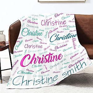 XJone Custom Personalized Baby Blanket with Name for Girls, Customized Floral Baby Name Blankets for Infants Newborns Babies