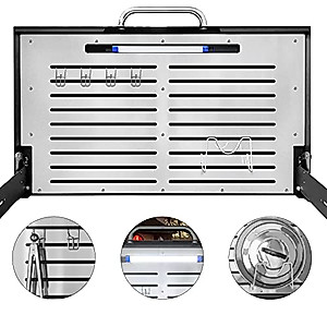 Hinged Lid for 36 inch Blackstone Griddle, Multi-Function Griddle Lid with LED Light, Pot Lid Rack, 4 Hooks, Blackstone Grill Accessories