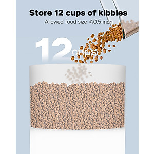 SURDY Automatic Cat Feeder for 2 Cats, 3L Cat Food Dispenser Auto Cat Feeder with 2 Stainless Bowls, 10s Meal Call Dual Power Supply and Timer Setting 12 Portions 6 Meals Per Day for Cats (White, 3L)