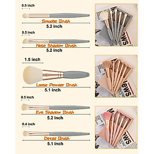 Travel Size Makeup Brushes Set, Easy-taken Mini Makeup Brush Set with Case and Mirror, Small Complete Function Cosmetic Brushes Kit Perfect for On The Go (Apricot)