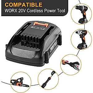 Powilling 2Pack Replacement Battery for Worx 20 Volt Battery Lithium 3.5Ah WA3520 WA3525 WG151s, WG155s, WG251s, WG255s, WG540s, WG545s, WG890, WG891