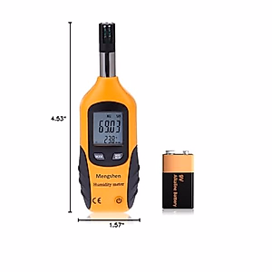 Mengshen® Digital Temperature and Humidity Meter - with Dew Point and Wet Bulb Temperature - Battery Included, M86