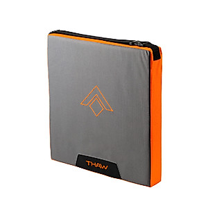 THAW Without Battery Heated Seat Pad,Nylon Orange and Gray