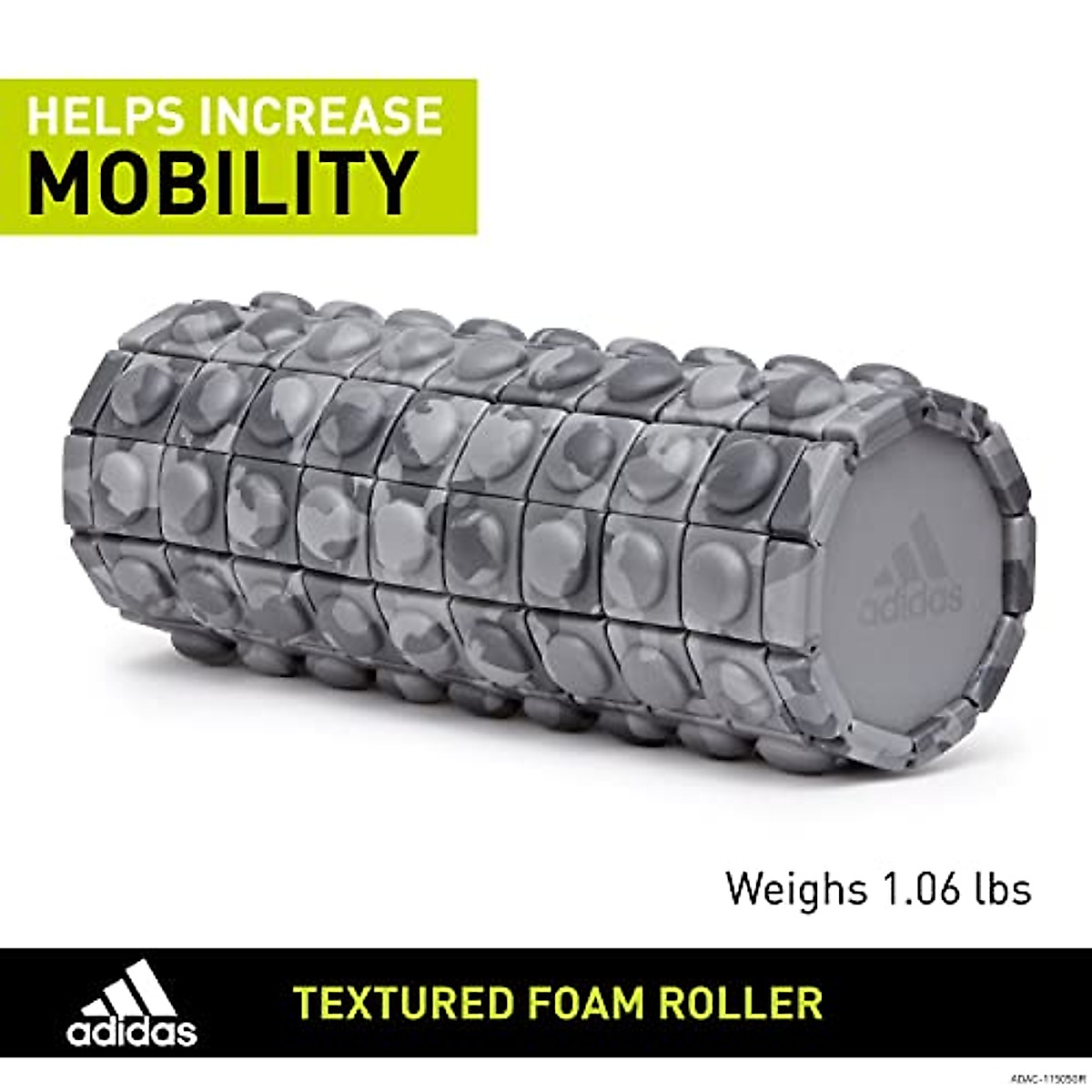 adidas Foam Roller for Physical Therapy & Exercise - 13" Textured Muscle Roller Back Pain Massager with Trigger Point Nodes for Deep Tissue Body Massage