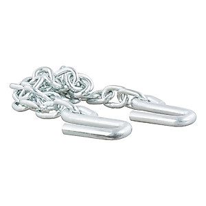 CURT 80301 48-Inch Trailer Safety Chain with 17/32-In S-Hooks, 7,000 lbs Break Strength