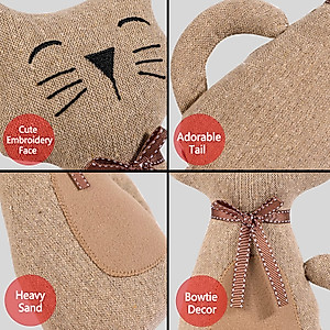 SANFERGE Cute Decorative Door Stopper for Home and Office Floor Door Stops, Fabric Animal Weighted Heavy Wall Protectors, Black Dog