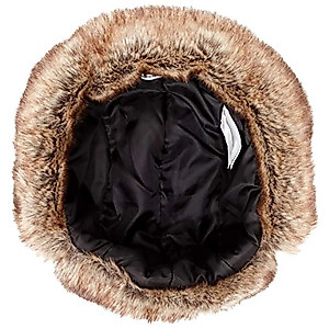 Amazon Essentials Men's Trapper Hat with Faux Fur, Black, One Size