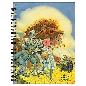 TF PUBLISHING 2024 Wizard of Oz Medium Weekly Monthly Planner | Monthly Life Planner for Women with 2 Page Spreads | 12 Month Calendar and Planning Prompts | Planner for School or Work | 6.5"x8"