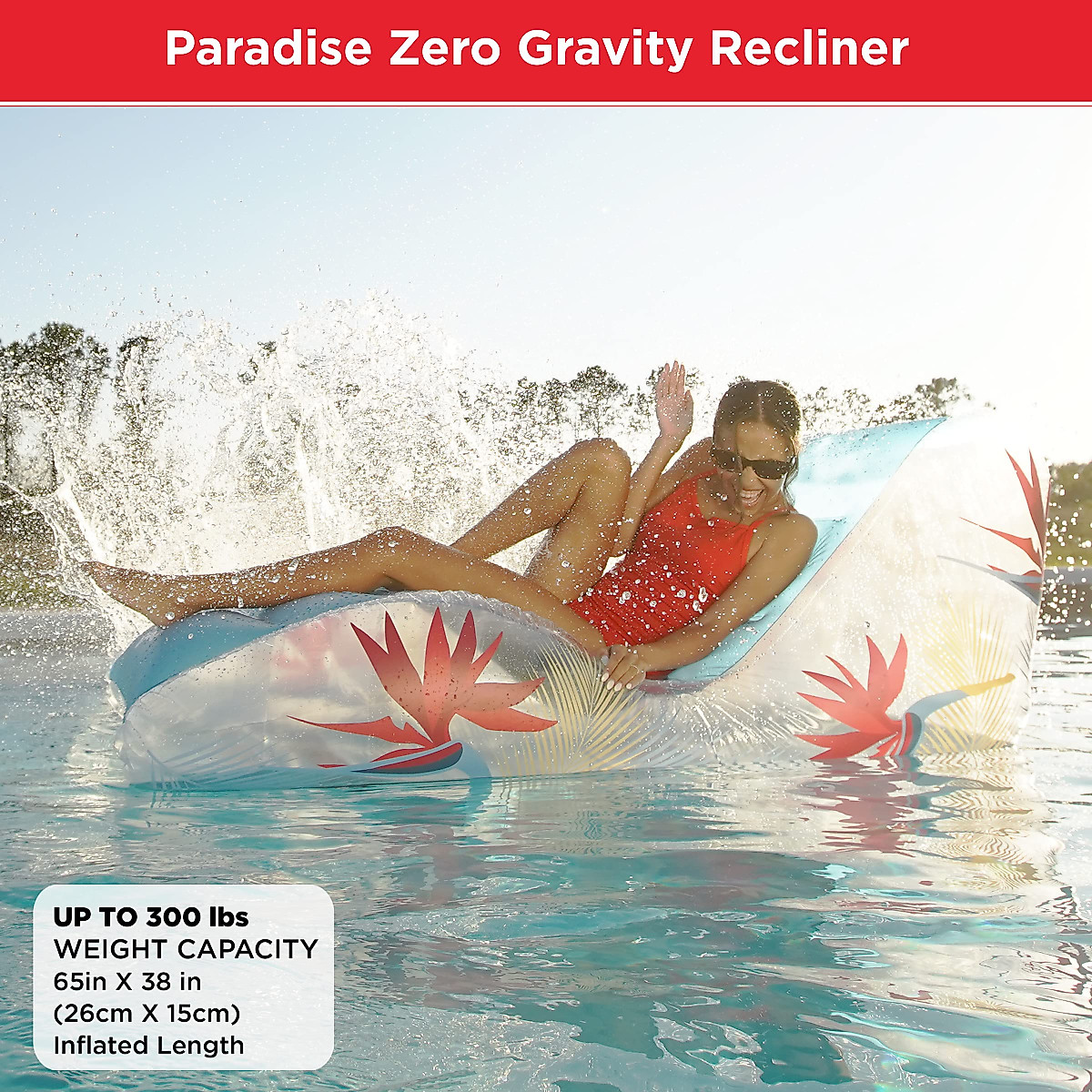 New Aqua Paradise Zero Gravity Pool Recliner Lounge – Bird of Paradise Pool Float Lounger with Cup Holder – The Ultimate Pool Chair