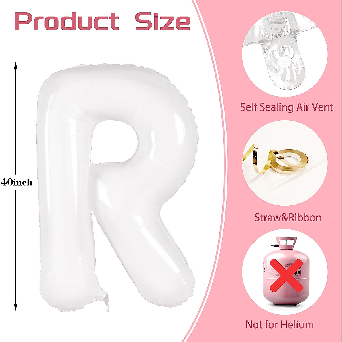 40inch Bride Balloons - Jumbo Bride to Be Balloons for Bridal Shower Bachelorette Party Decorations and Engagement Party Supplies （White）