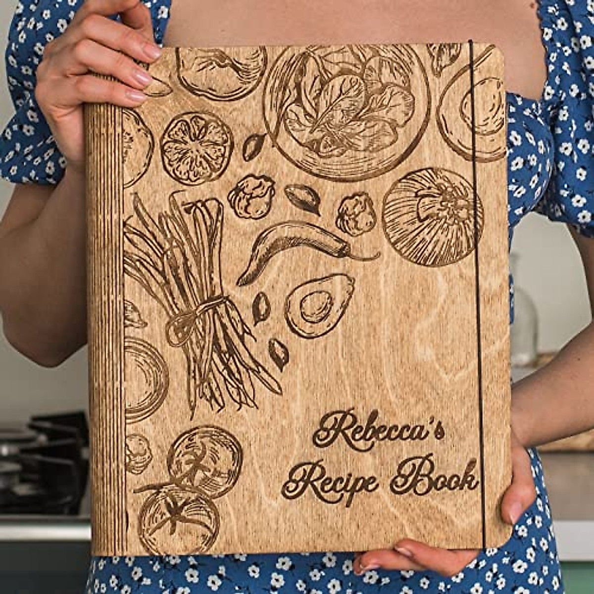 Personalized Recipe Book To Write In Your Own Recipes - Blank Recipe Binder Cookbook - Family Recipe Book Organizer (Large)