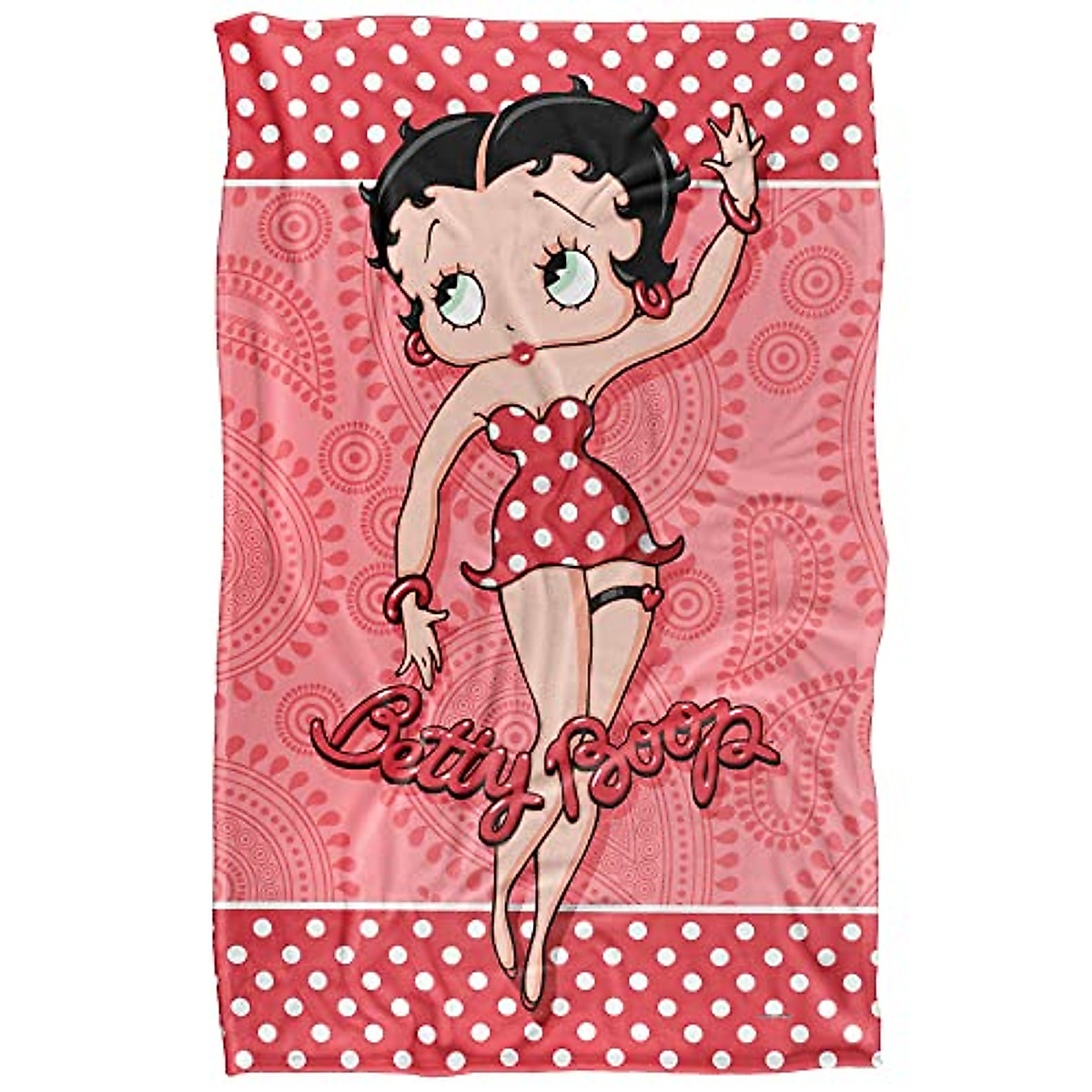 Trevco Betty Boop Paisley & Polka Dots Silky Touch Super Soft Throw Blanket 36" x 58"