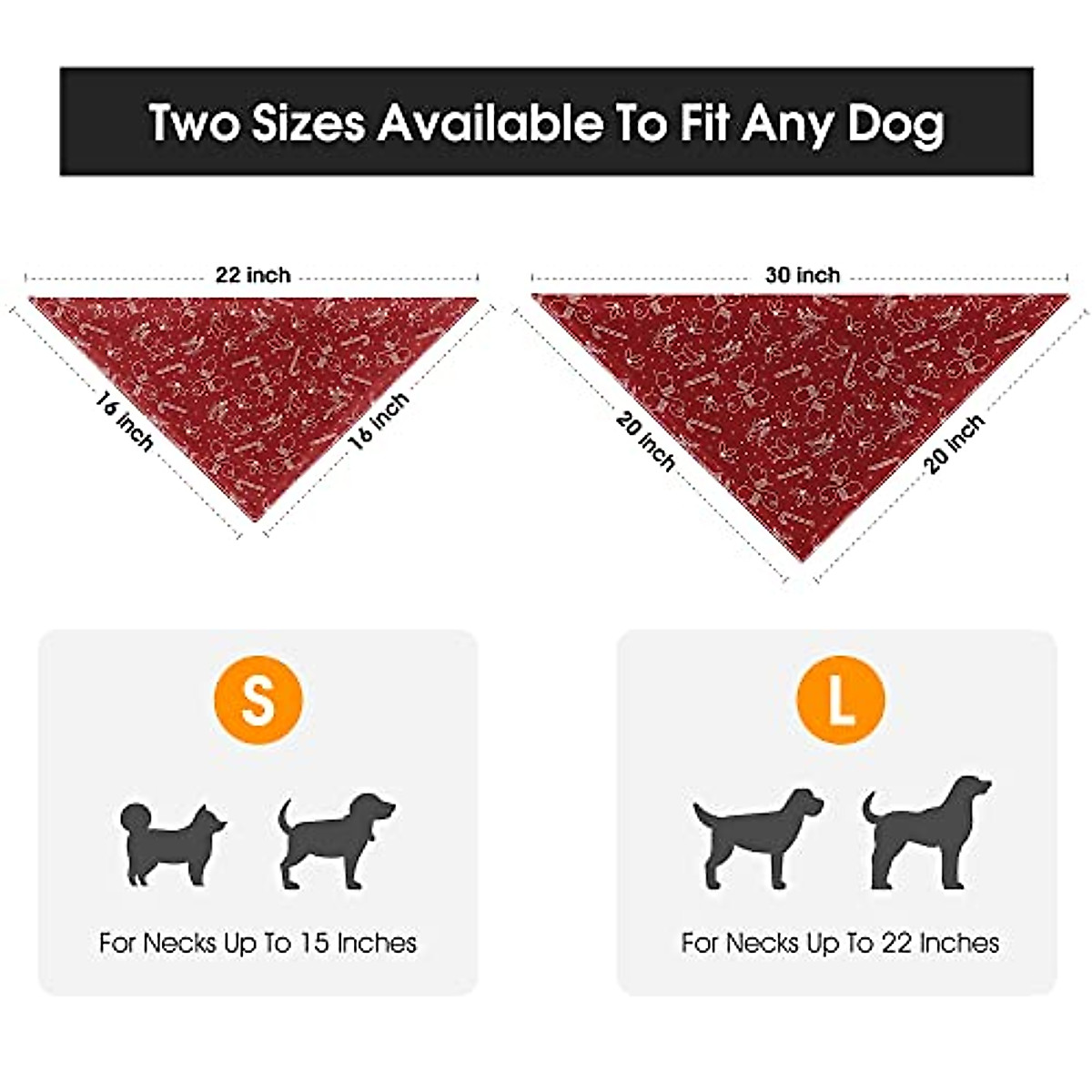 AVOIN colorlife Christmas Holly Red Berries Pet Bandana 2 Pcs, Adjustable Candy Cane Gloves Holiday Party Triangle Reversible Dog Cat Scarf for Small Medium Large Dogs