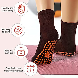 Geyoga 10 Pairs Non Slip Yoga Socks Anti Skid Sticky Grippers Socks Hospital Slipper Socks for Men Women Pilates Ballet Barre (Classic Colors)
