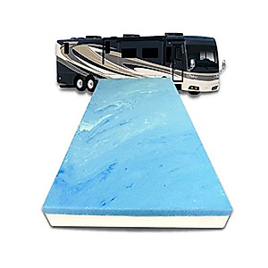 FoamRush 6" x 48" x 75" Cooling Gel Memory Foam Mattress Replacement, Travel Comfort, Pressure Relief Support, Made in USA, Camper Trailer Truck, Cover Not Included, Three Quarter Size