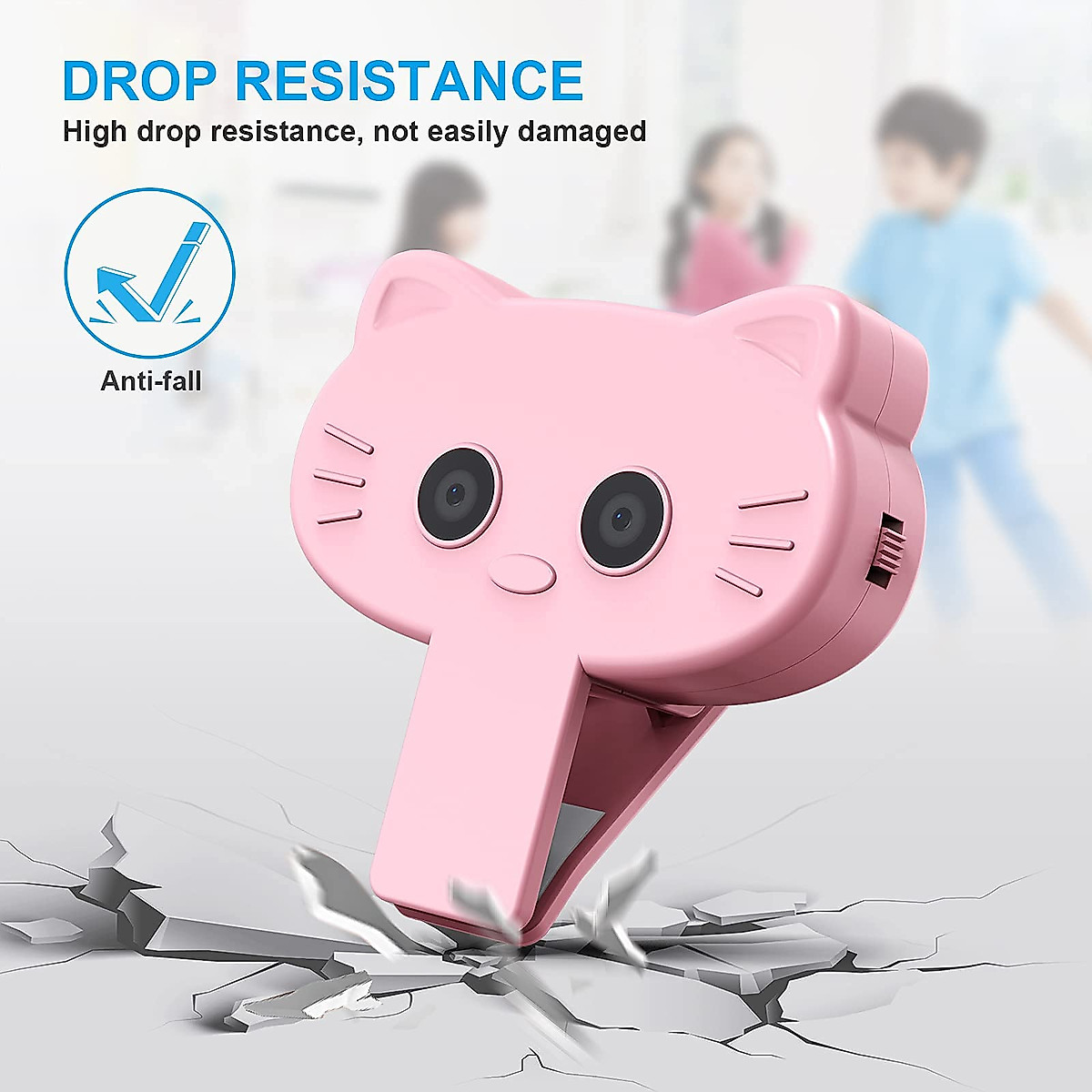 CPLUS Distance Sensor for Kids – Sensor Alarm for Nearsightedness Prevention – Cute Pink Cat Design – Professional Child Distance Alarm – Fire HD 7 8 10 Kids Tablet