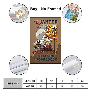 KOIokexo The Owl House Wanted Canvas Art Poster and Canvas Wall Art Living Room Posters Bedroom Painting, Wall Art Picture Print Modern Family Bedroom Decor Posters 16x24inch(40x60cm)