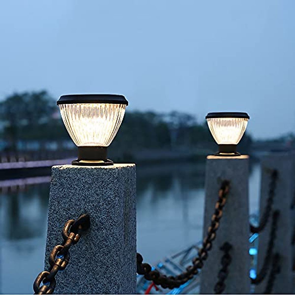 Kangl Solar Column Headlight Home Outdoor Garden Villa Pillar Lamp Waterproof Outside Landscape Fixtures,Creative Pumpkin Shape Fence Lights,for Walkway Path Driveway(Warm White)