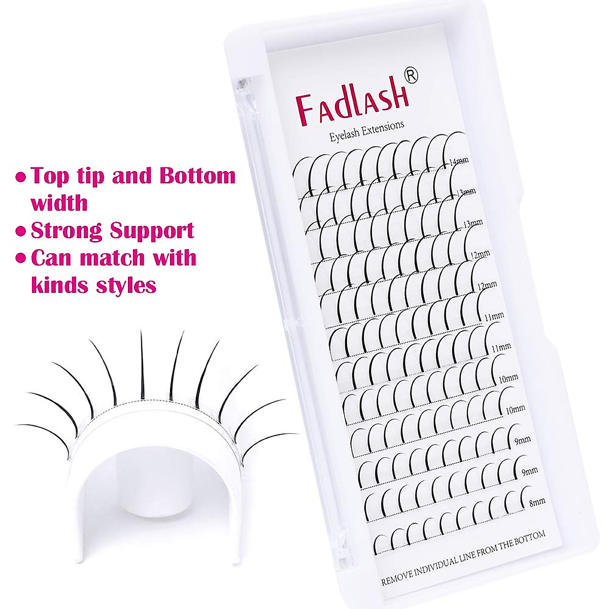 Spike Lash Extensions Mixed Tray Premade Spikes Eyelash Extensions Single Super Thick Eyelash Spikes Individual Lashes Fairy Eyelashes (C Curl, 8-14mm)