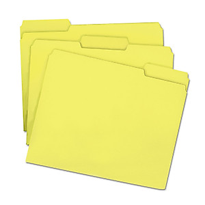 Smead 12943 File Folders 1/3 Cut Top Tab Letter Yellow 100/Box
