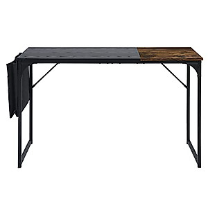 Homy Casa Inc 47 inch Study Storage Bag Space Saving for Home Office, Modern Simple Style PC Metal Frame Computer Desk, Writing Table, Black, Brown