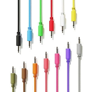 ExcelValley - Mono Modular Patch Cables TS 3.5mm 1/8 inch Eurorack Synthesizer [6A-Pack | 30 cm - 11.81"]
