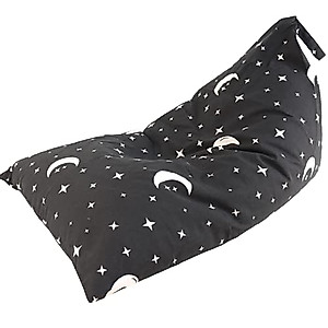 SMART WALLABY Stuffed Animal Storage, Bean Bag Chairs for Kids, 100% Cotton Washable Plush Animal Storage. Room Organization for Stuff Animal, Linens, Quilts & Pillows | Triangular | Starry Night